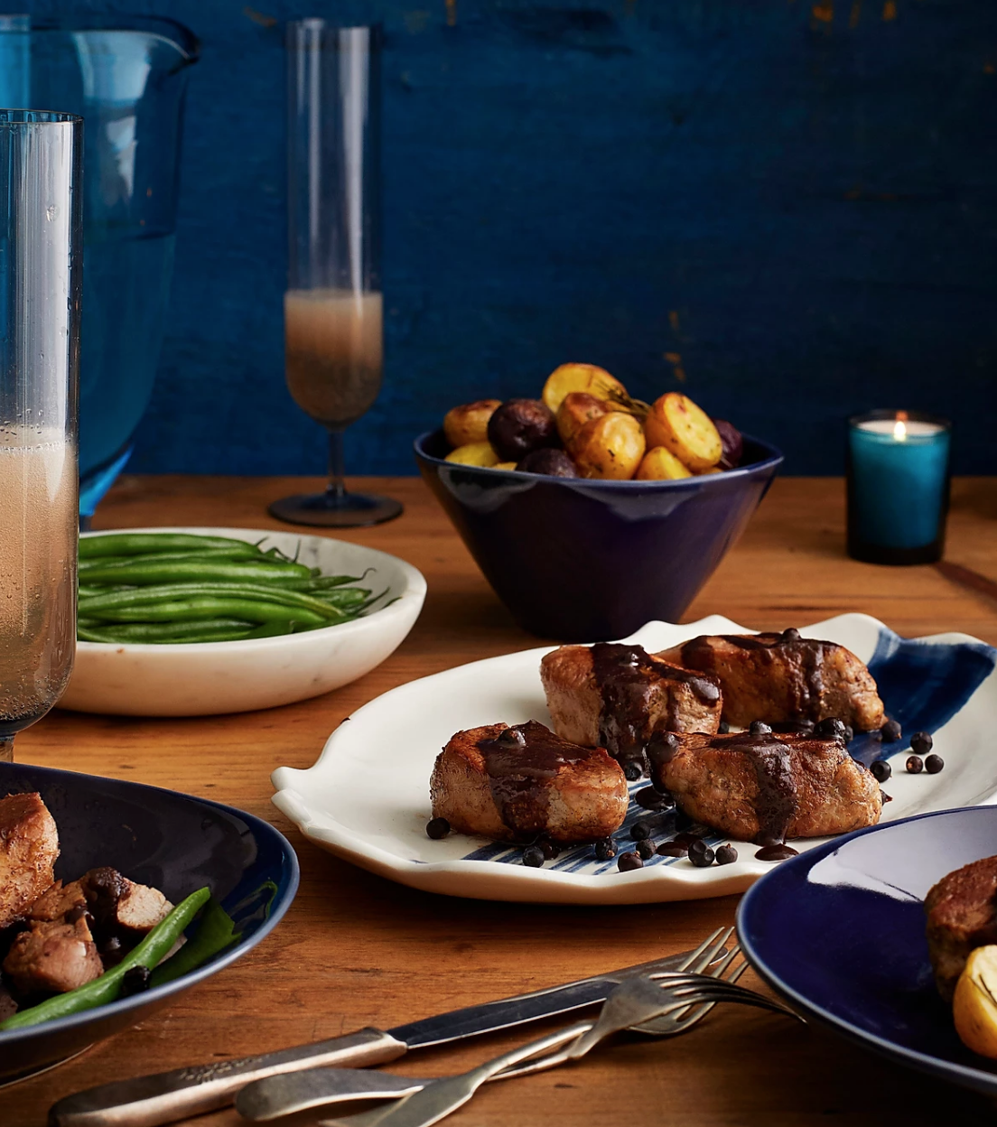 Pork Medallions with Red Wine Juniper Sauce